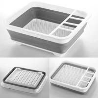China Collapsible Bowl Stand Kitchen Retractable Drain Rack Rack Tableware Drain Storage Box Sink Bowl Chopsticks Drain Basket for sale