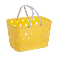 China Simple Argyle Storage Basket Plastic PP Portable Shopping Basket Kitchen Vegetables and Fruits Shopping Basket for sale