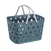 China Simple Argyle Storage Basket Plastic PP Portable Shopping Basket Kitchen Vegetables and Fruits Shopping Basket for sale