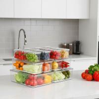 China Hot Sale Fresh Plastic Food Container Set Storage Boxes Refrigerator Food Boxes Transparent Kitchen Storage Boxes for sale