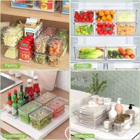 China Hot Sale Fresh Plastic Food Container Set Storage Boxes Refrigerator Food Boxes Transparent Kitchen Storage Boxes for sale
