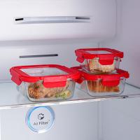 China BPA-Free Microwave-Safe Glass Lunch Boxes Food Storage Set Leakproof Meal Prep Containers with Lids for sale