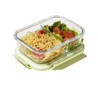China Microwave Safe Bento Box Heatable Food Box with Glass Bowl and Plastic Lids for Office Workers for sale