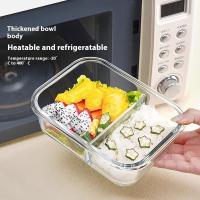 China Microwave Safe Bento Box Heatable Food Box with Glass Bowl and Plastic Lids for Office Workers for sale