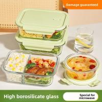 China Microwave Safe Bento Box Heatable Food Box with Glass Bowl and Plastic Lids for Office Workers for sale