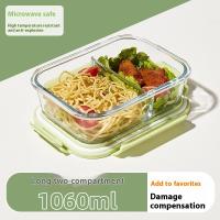 China Microwave Safe Bento Box Heatable Food Box with Glass Bowl and Plastic Lids for Office Workers for sale