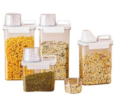 China Factory OEM Transparent Airtight Large Capacity Plastic Food Storage Container Set Kitchen Storage Bins with Lid for sale