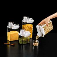 China Wholesale Modern Design Kitchen Grain Storage Jars Rice Containers Dried Fruit Containers with Sealed Lid for Food Storage for sale