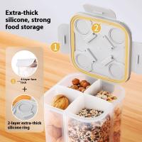 China Food Grade BPA Free Storage Jar Moisture-proof Cereals Bean Compartmentalized Four Compartments Food Storage Box for sale