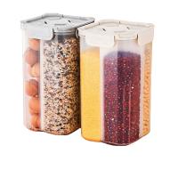 China Factory Direct Sale BPA Free Modern 4-Compartment Airtight Plastic Cereal Dispenser Cereal Grain Food Storage Container for sale