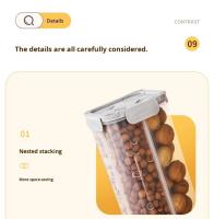 China Factory Direct Sale BPA Free Modern 4-Compartment Airtight Plastic Cereal Dispenser Cereal Grain Food Storage Container for sale
