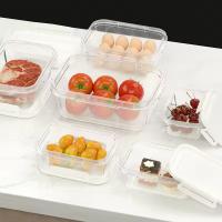 China Hot Selling Large Capacity Kitchen Catering Transparent Glass Lunch Box Refrigerator Sealed Storage Box for Food for sale