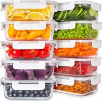 China Hot Selling Large Capacity Kitchen Catering Transparent Glass Lunch Box Refrigerator Sealed Storage Box for Food for sale