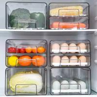 China Wholesale Price Transparent Plastic Refrigerator Egg Dispenser Household Rectangle Food Freshness Preservation Container for sale