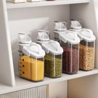 China Popular Hot Selling Waterproof 2.8L Kitchen Grain Dispenser Transparent Storage Containers with Rubber Rings for sale