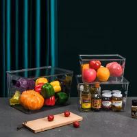 China Durable Shatterproof Acrylic Fruit and Veggie Bin Jumbo Clear Storage Container for Refrigerator Countertop Pantry Organization for sale
