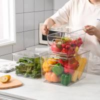 China Durable Shatterproof Acrylic Fruit and Veggie Bin Jumbo Clear Storage Container for Refrigerator Countertop Pantry Organization for sale