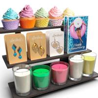 China Black Wooden Cupcake Stand Cupcake Display Stand Earring Display Stand Wooden Three-layer Dessert Table for sale