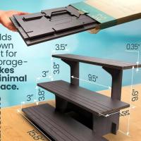 China Black Wooden Cupcake Stand Cupcake Display Stand Earring Display Stand Wooden Three-layer Dessert Table for sale