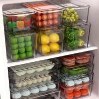 China Modern Design Transparent PET Plastic Fridge Food Organizer Refrigerator Storage Boxes for Vegetables Fruits for sale