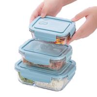 China High Quality Home Use Microwave Safe Glass Food Grade Rectangle Storage Containers Lunch Box Set for sale