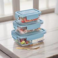 China High Quality Home Use Microwave Safe Glass Food Grade Rectangle Storage Containers Lunch Box Set for sale