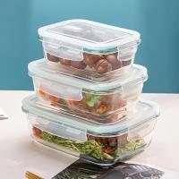 China High Quality Home Use Microwave Safe Glass Food Grade Rectangle Storage Containers Lunch Box Set for sale