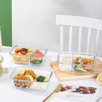 China High Quality Home Use Microwave Safe Glass Food Grade Rectangle Storage Containers Lunch Box Set for sale
