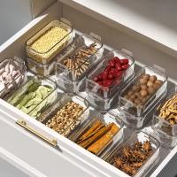 China Lunch Boxes Transparent Large Capacity Kitchen Organizer Dry Food Storage Box Kitchen Storage Containers Household Items for sale