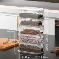 China Lunch Boxes Transparent Large Capacity Kitchen Organizer Dry Food Storage Box Kitchen Storage Containers Household Items for sale