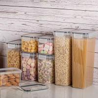 China Hot Selling Kitchen Organizer Transparent Large Capacity Dry Food Plastic Storage Containers Sets for sale