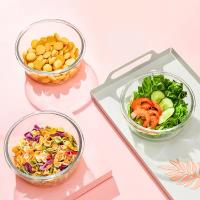 China Hot Selling Kitchen Use Food Storage Container Box Transparent Glass Organizers Portable Bento Box with Lids for sale