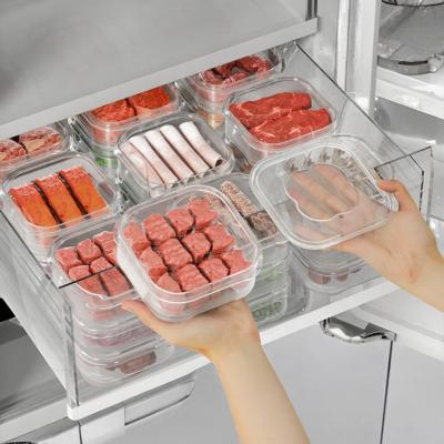 China Modern Portable Reusable Plastic Meal Prep Organizer Containers with Lids for Kitchen Frozen Food Storage for sale