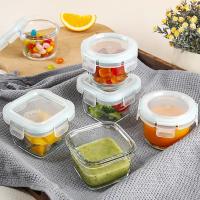 China Hot Selling Steamable Microwave Safe Glass Food Container Sustainable Fresh-Keeping Lunch Box with Lid for Kitchen Use for sale