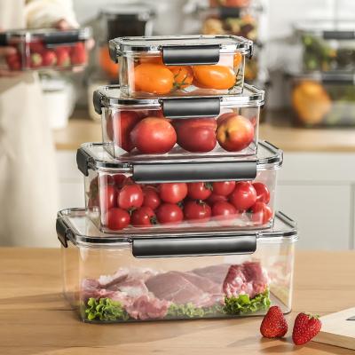 China BPA-Free Transparent Eco-Friendly Microwavable Plastic Household Jars Food Bento for Storage Fresh-keeping Snacks Grains for sale