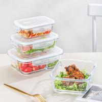 China High Quality Airtight BPA-Free Lunch Bento Boxes Classic Kitchen Glass Food Storage Containers with Lids for sale