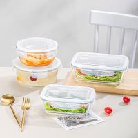 China High Quality Airtight BPA-Free Lunch Bento Boxes Classic Kitchen Glass Food Storage Containers with Lids for sale