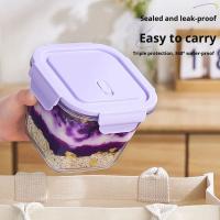 China Large Capacity 850ml Microwave Refrigerator Safe Square Glass Food Container with Sealed Lid for sale