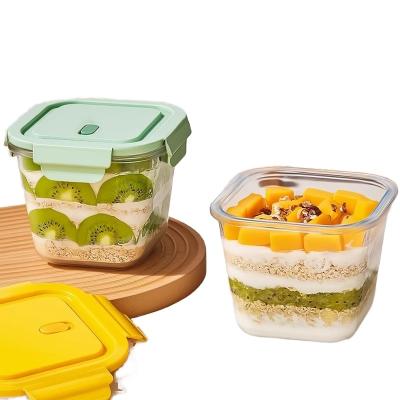 China Factory Custom Microwave Oven Safe Fresh-keeping Bowl Classic Style Glass Lunch Box with Seal Lid for sale