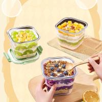 China Factory Custom Microwave Oven Safe Fresh-keeping Bowl Classic Style Glass Lunch Box with Seal Lid for sale