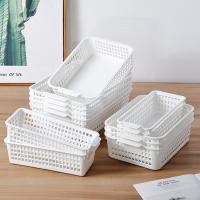 China High Quality Desktop Storage Basket for Snacks Toys Sundries with Simple Arrangement Hollow-Out Bathroom Storage Box for sale