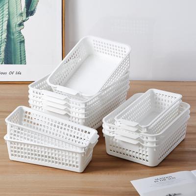China High Quality Desktop Storage Basket for Snacks Toys Sundries with Simple Arrangement Hollow-Out Bathroom Storage Box for sale
