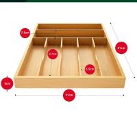 China Wholesale Kitchen Knives Tray Bamboo Silverware Drawer Dividers Drawer Organizer Bamboo for Household Tableware for sale