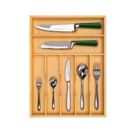 China Wholesale Kitchen Knives Tray Bamboo Silverware Drawer Dividers Drawer Organizer Bamboo for Household Tableware for sale