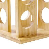 China Rotating Solid Wood Desktop Spice Rack for Kitchen Storage for Party Glass Bottles and New Model Spice Jars for sale