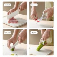 China Stainless Steel Slicing Peeling Knives High Quality Portable Outdoor Storage China Model for Cutting Board Knife Set for sale