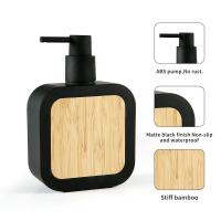 China Bamboo Wood Dispenser Bottle for Liquid Hand Cream and Dishwashing Liquid Hand Sanitizer for Kitchen and Bathroom Countertops for sale