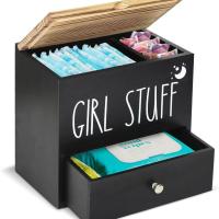 China Wooden Clamshell Storage Box Laundry Coagulant Storage Box Household Solid Wood Sanitary Napkin Storage Box for sale