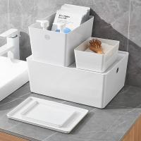 China Right Angle Storage Box Plastic Divider Sundry Household Kitchen Desktop Storage Box Clothing Bags Fabric Cabinet Storage Box for sale
