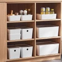 China Right Angle Storage Box Plastic Divider Sundry Household Kitchen Desktop Storage Box Clothing Bags Fabric Cabinet Storage Box for sale